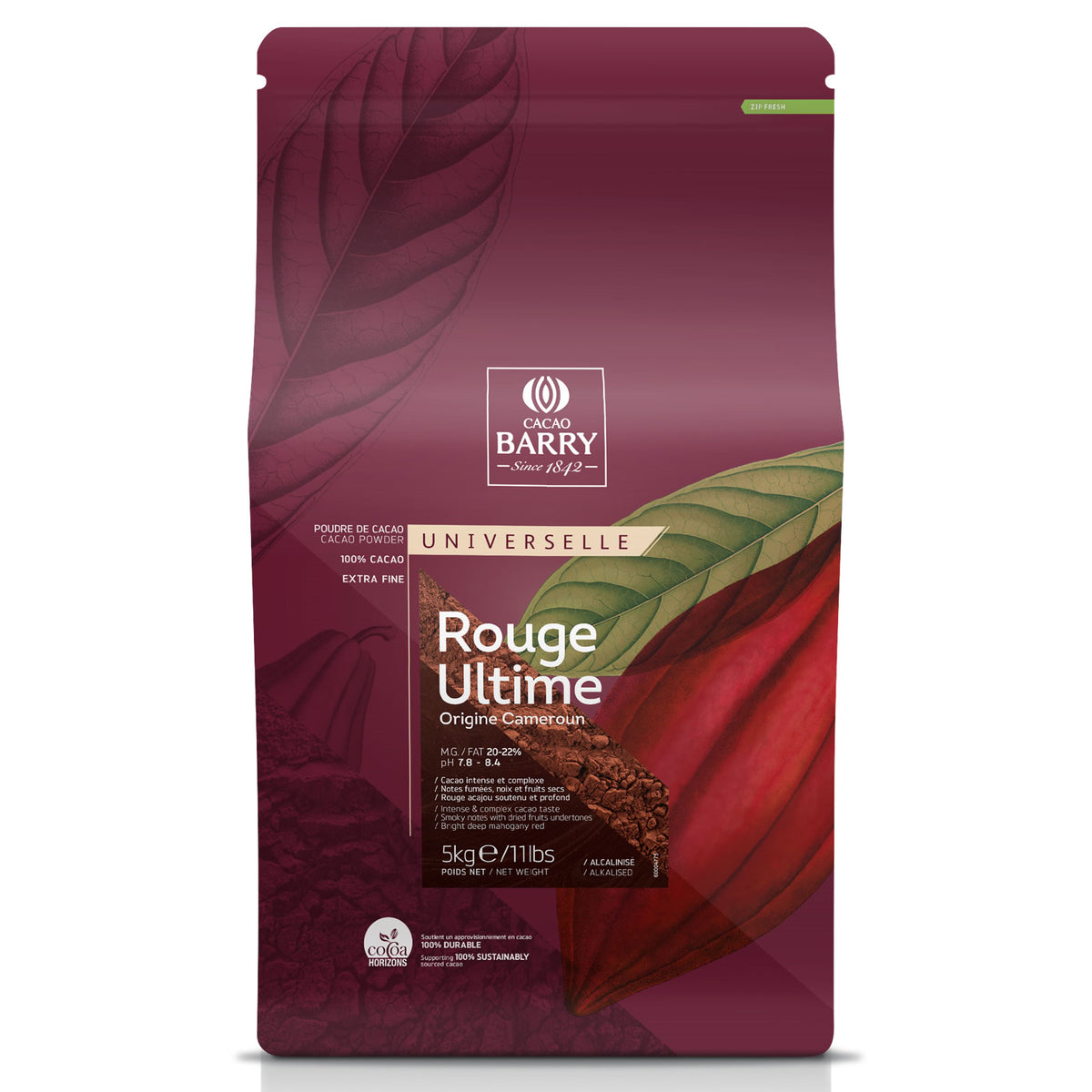 Rouge Cacao Barry Cocoa Powder (1 Kg) – Deep Red 20-22% Fat – Baking ...