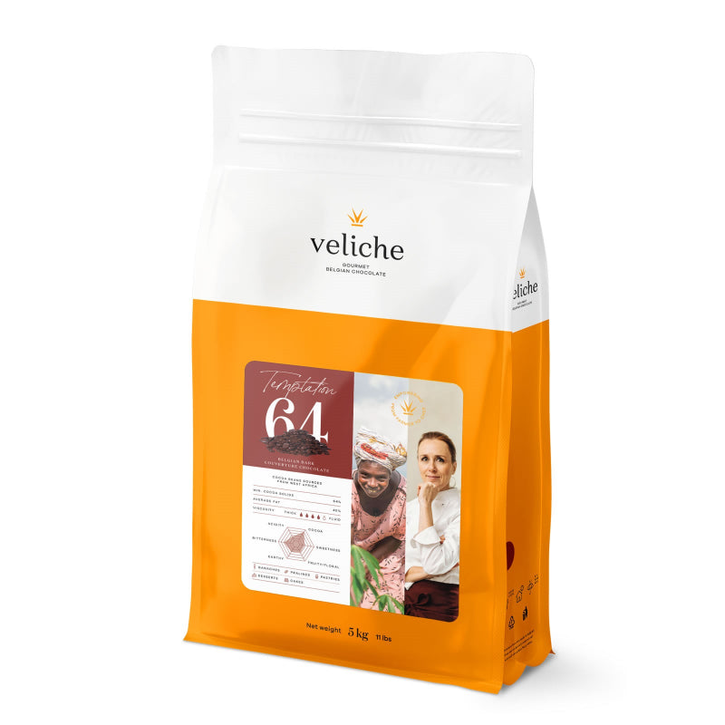 Veliche Temptation 64% Belgian Dark Chocolate Couverture - 5kg – Baking ...
