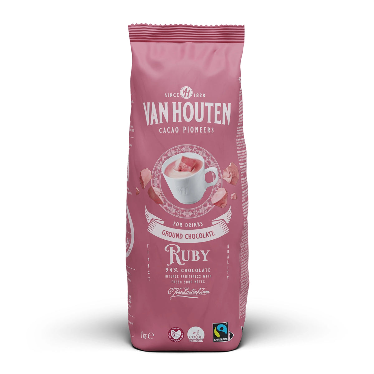 Van Houten Ruby Chocolate Drink Powder – 1kg Bag – Baking Chocolate Co